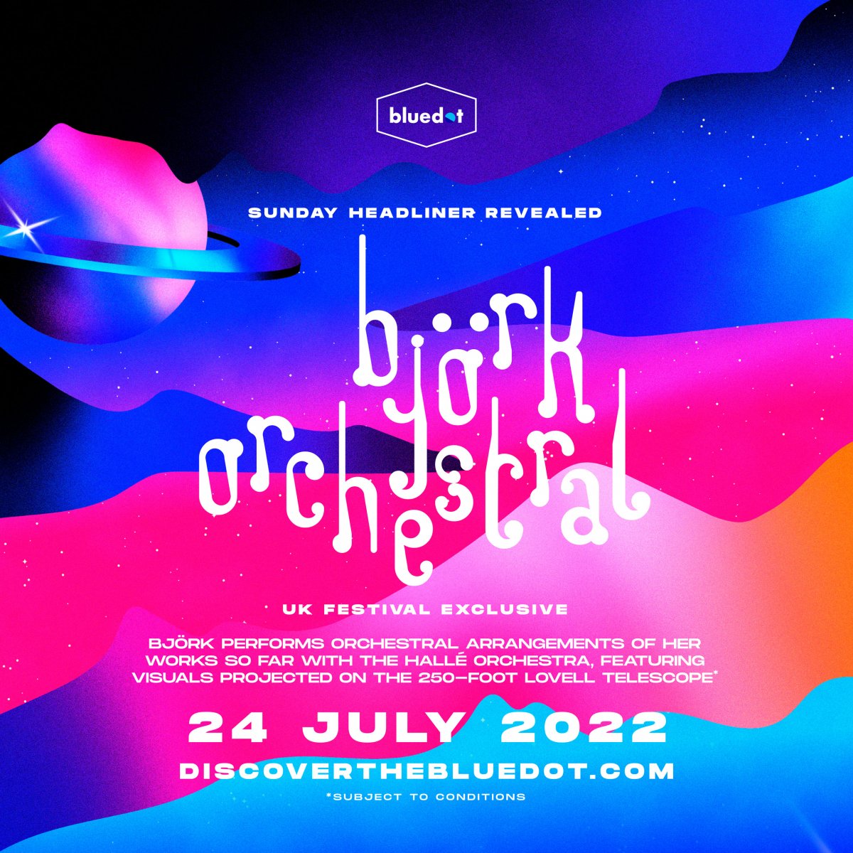 Björk confirmed as first bluedot 2022 headliner - Bluedot